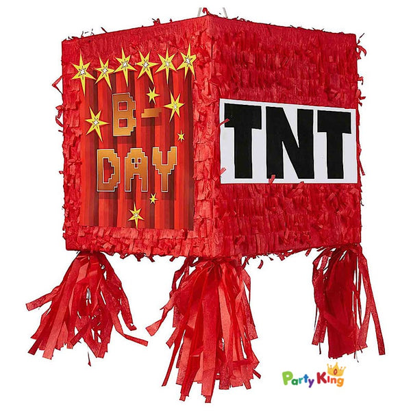 Minecraft TNT Party 3D Shape Pull String Pinata – Party King Wanganui